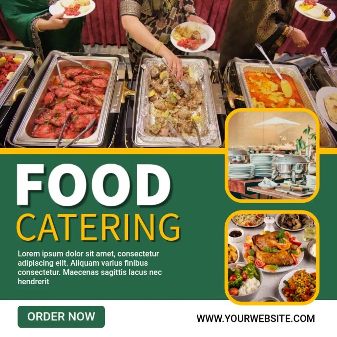 Aqua Professional Food Catering Instagram Post Template | PosterMyWall