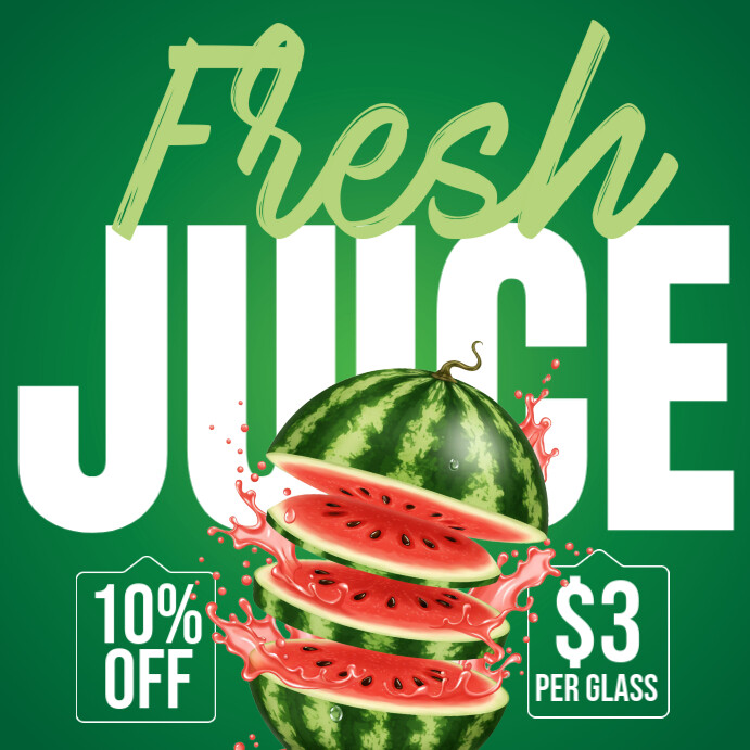 Aqua Professional Fresh Watermelon Juice Instagram Post Template ...