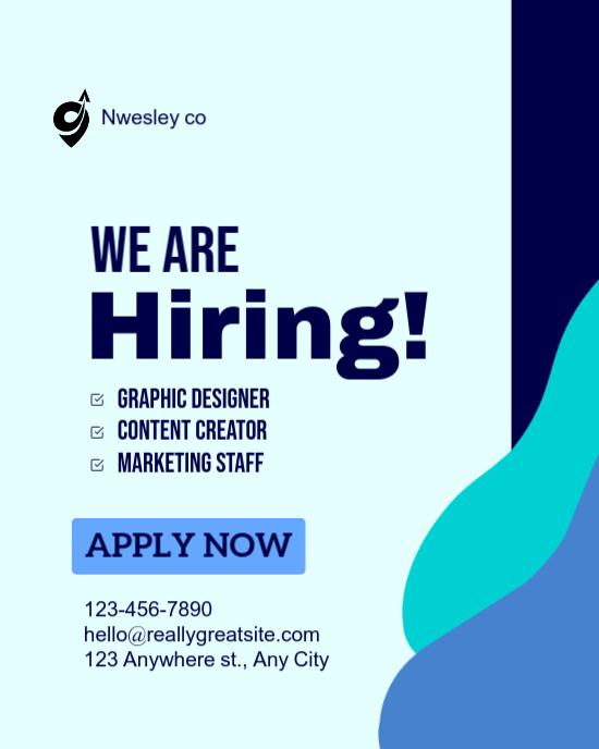 Aqua Professional Hiring Instagram Portrait Template | PosterMyWall