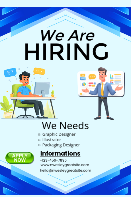 Plantilla de Aqua Professional Hiring Tumblr Graphic | PosterMyWall