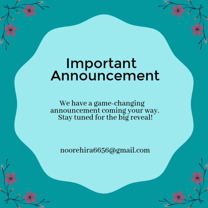 Aqua Professional Important Announcement Background Instagram Post ...