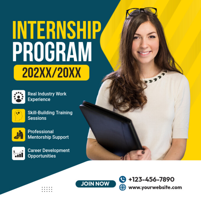 Plantilla de Aqua Professional Internship Design Poster Instagram Post | PosterMyWall