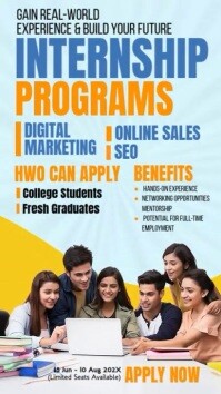White Professional Internship Program Ads Instagram Reel Template ...