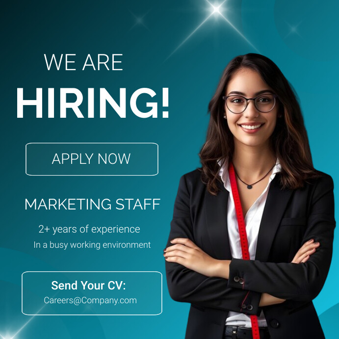 Modèle Aqua Professional Job Vacancy Ad Instagram Po | PosterMyWall