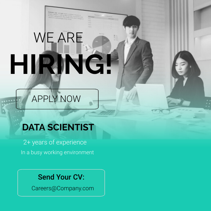 Aqua Professional Job Vacancy Ad Instagram Po Template | PosterMyWall