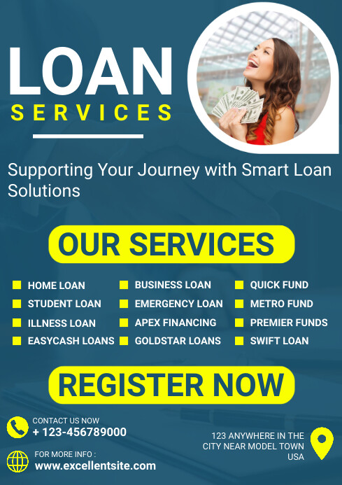 Copy of Aqua Professional Loan Services A4 | PosterMyWall