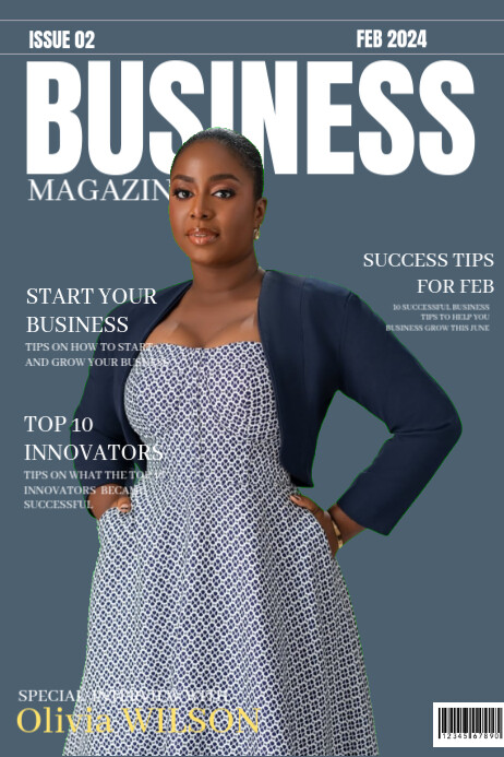 Aqua Professional Magazine Cover Model Poster Template | PosterMyWall