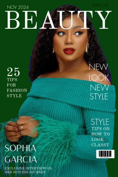 Aqua Professional Magazine Cover Model Poster Template | PosterMyWall