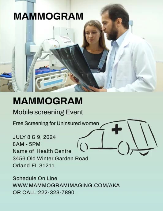 Aqua Professional Mammogram Flyer (us Letter) Template | PosterMyWall