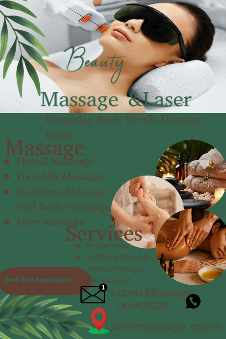 Aqua Professional Massage & Laser Relax Refresh Rejuvenate Poster ...