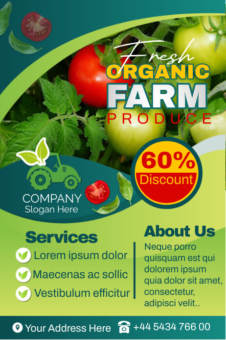 Aqua Professional Organic Farm Poster Template | PosterMyWall