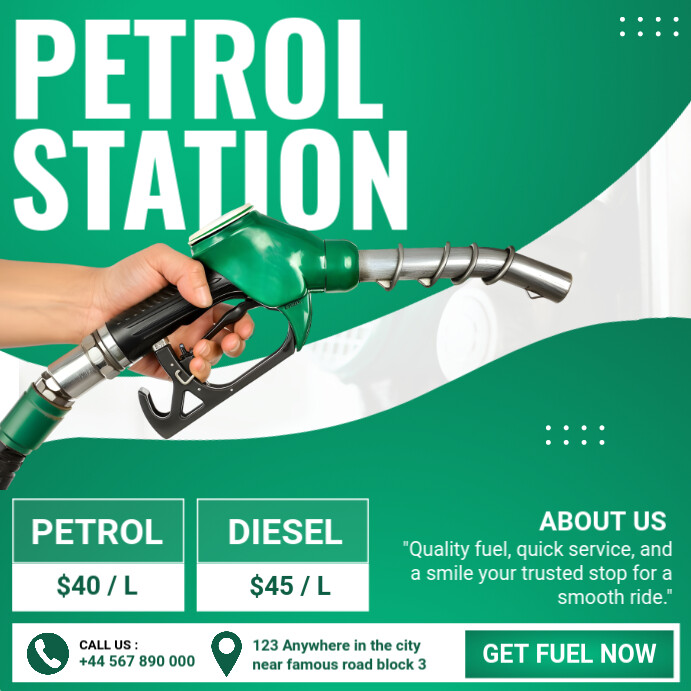 Aqua Professional Petrol Station Services Instagram Post Template ...