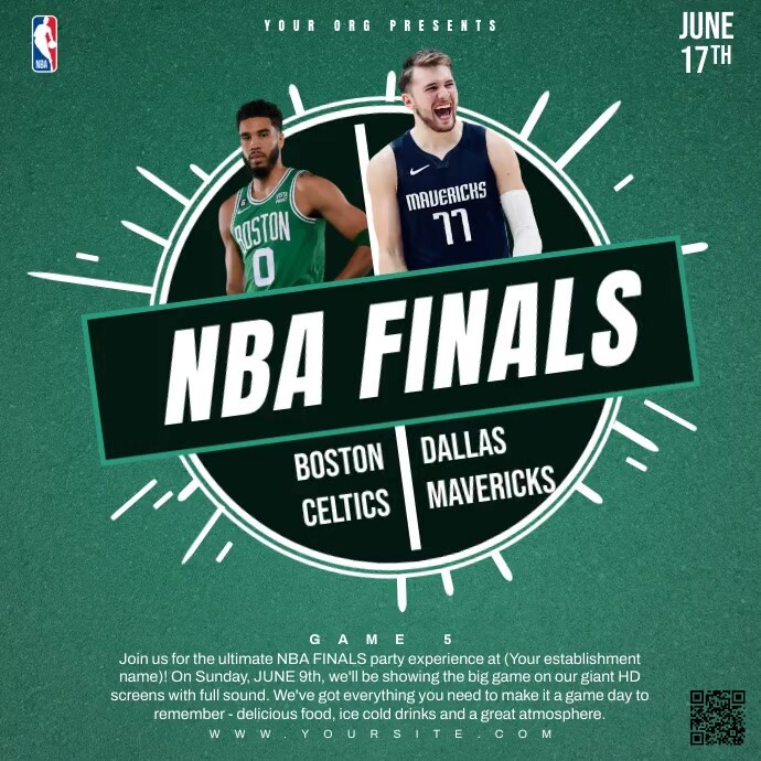 Aqua Professional Professional Nba Finals Spo Template | PosterMyWall