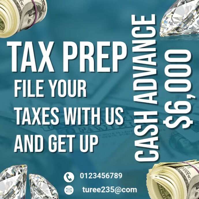 Aqua Professional Tax Prep Instagram Post Template | PosterMyWall