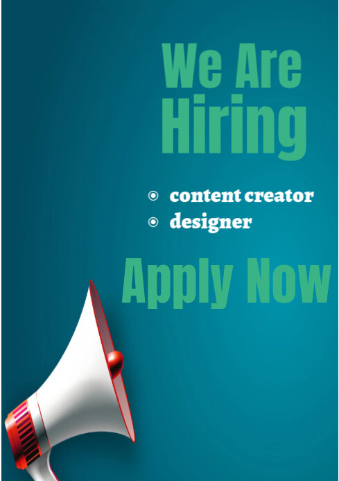 Copy of Aqua Professional We Are Hiring A4 | PosterMyWall