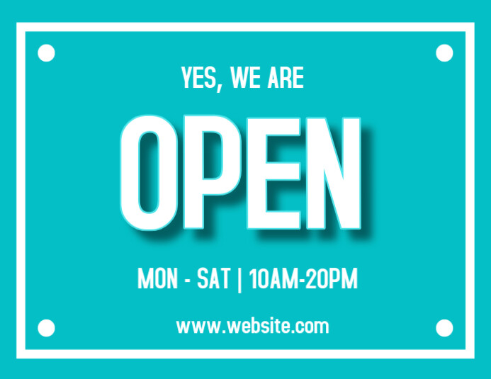 Aqua Professional We Are Open Now Flyer (us Letter) Template | PosterMyWall