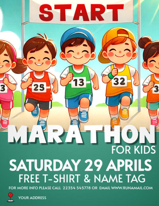 Copy of Aqua Professionale Marathon For Kids Volantino (us Letter ...