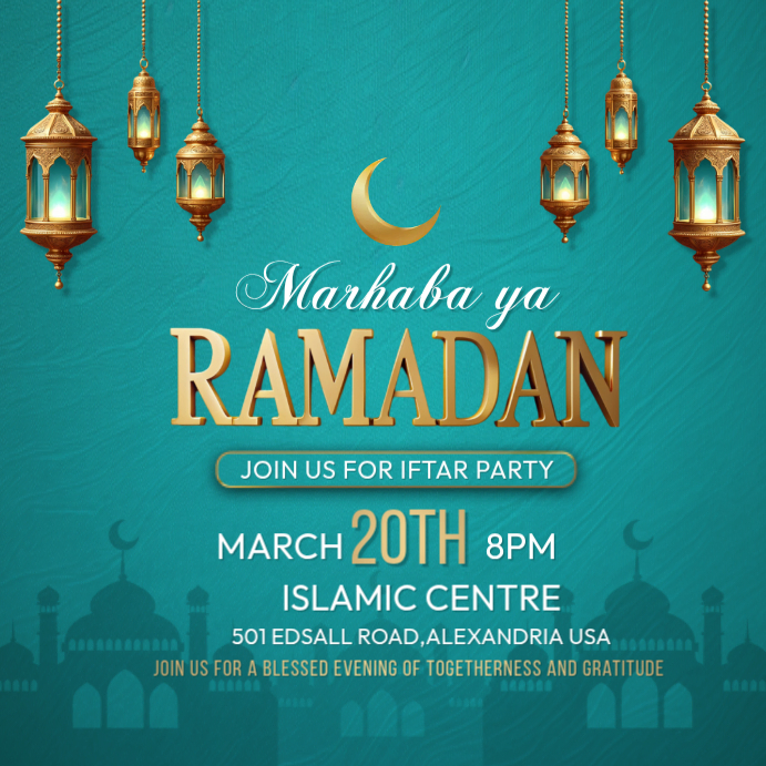 Aqua Ramadan Mubarak Instagram Post Templat | PosterMyWall