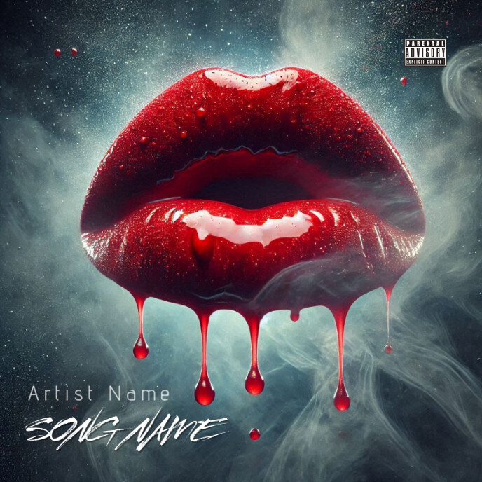 Copy of Aqua Red Lips Mixtape Album Cover | PosterMyWall