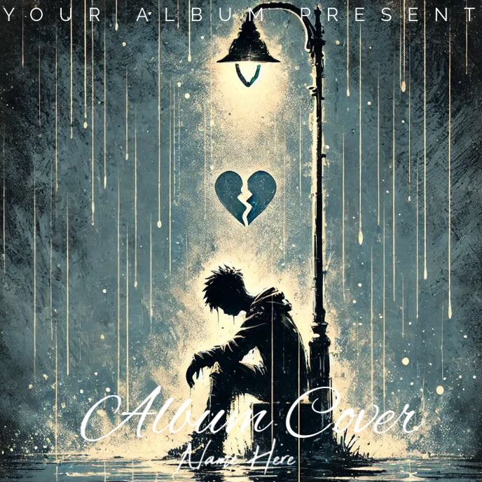 Aqua Sad Album Cover Template | PosterMyWall