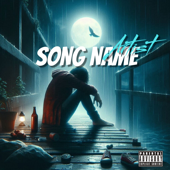 Aqua Sad Alone Boy Night Song Album Cover Al Template | PosterMyWall