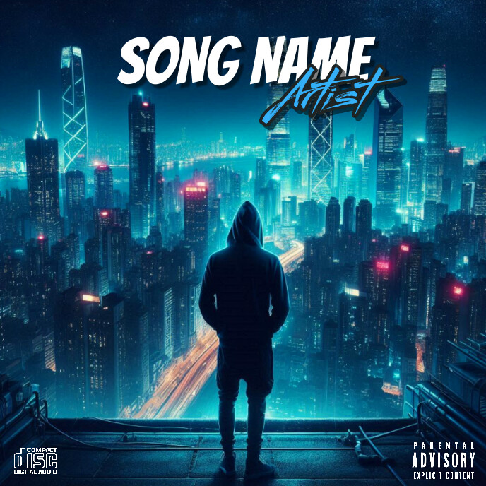 Aqua Sad Alone City Night Music Album Cover Templat | PosterMyWall