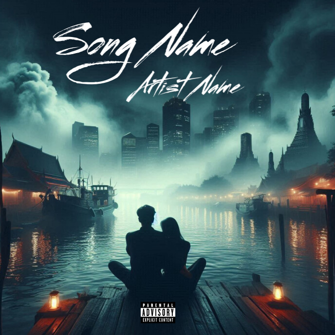 Aqua Sad Alone couple Album Cover Templat | PosterMyWall