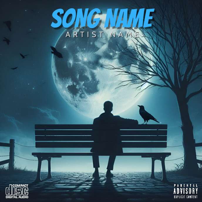 Aqua Sad Alone Moon Night Mixtape Cover Alb | PosterMyWall