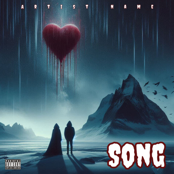 Aqua Sad Couple Album Cover Template | PosterMyWall