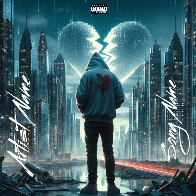 Aqua Sad Man Album Cover Template | PosterMyWall