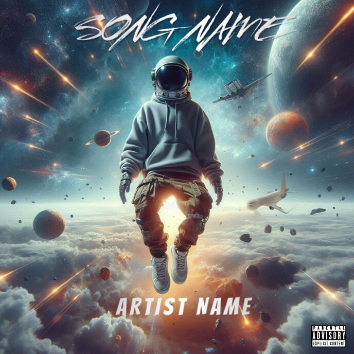 Aqua Space Song Mixtape Album Cover Artwork Design Template Album Cover ...