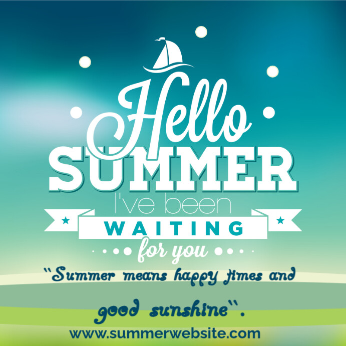 Aqua Summer , Hello Summer Instagram Post Template | PosterMyWall