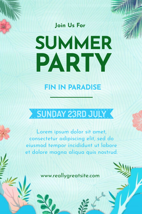 Plantilla de Aqua Summer Party Poster | PosterMyWall