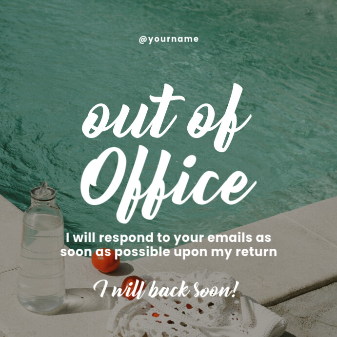 Copy of Aqua Summer Typographic Vacation Out Of Office Promotional ...