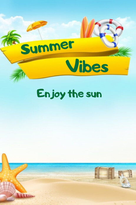 Aqua Summer Vibes Poster Template | PosterMyWall
