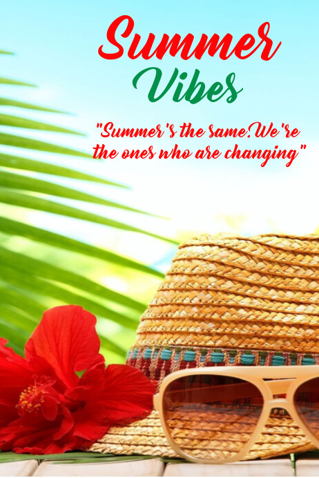Aqua Summer Vibes Poster Template | PosterMyWall