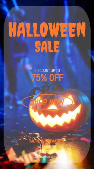 Aqua Typographic Halloween Backgrounds Hallow Template | PosterMyWall