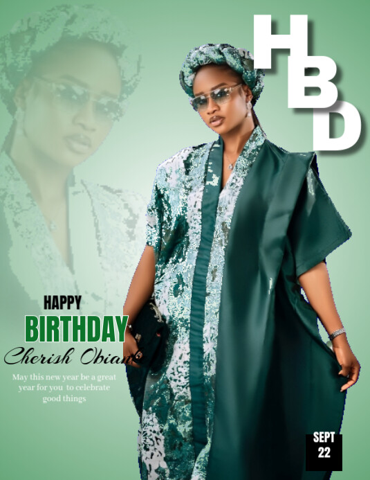 Aqua Typographic Happy Birthday Templates Fl | PosterMyWall