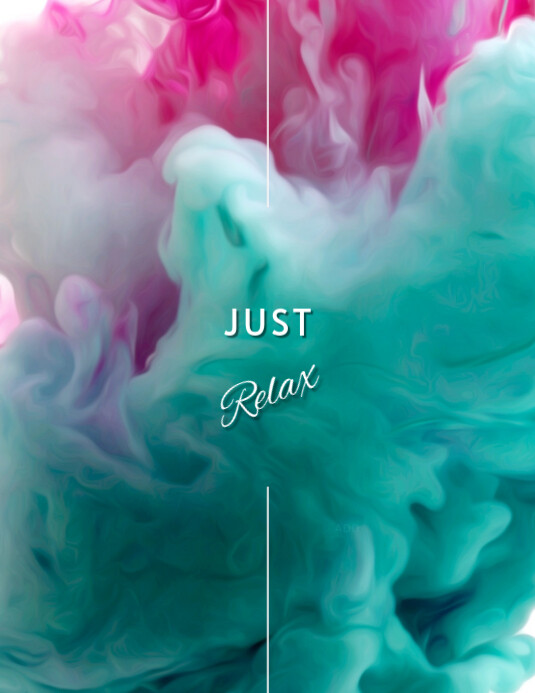 Copy of Aqua Typographic Just Relax Flyer (us Letter) | PosterMyWall