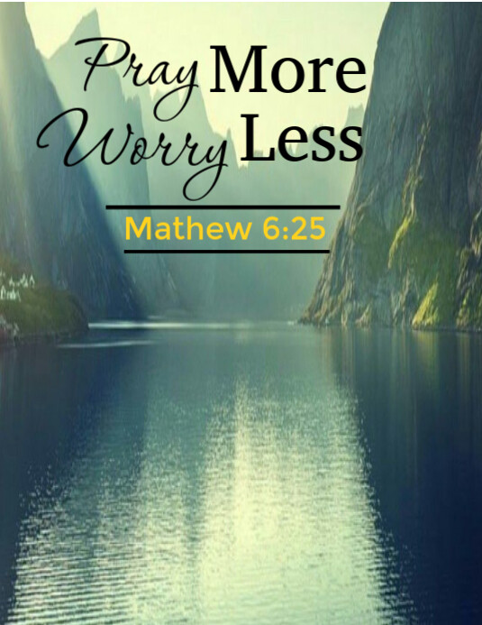 Copy of Aqua Typographic Mathew 6:25 Bible Verse Quote Flyer (us Letter ...