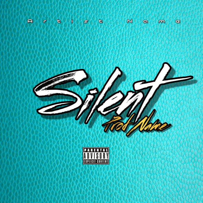 Aqua Typographic Silent Mixtape Cover Album Cover Template | PosterMyWall