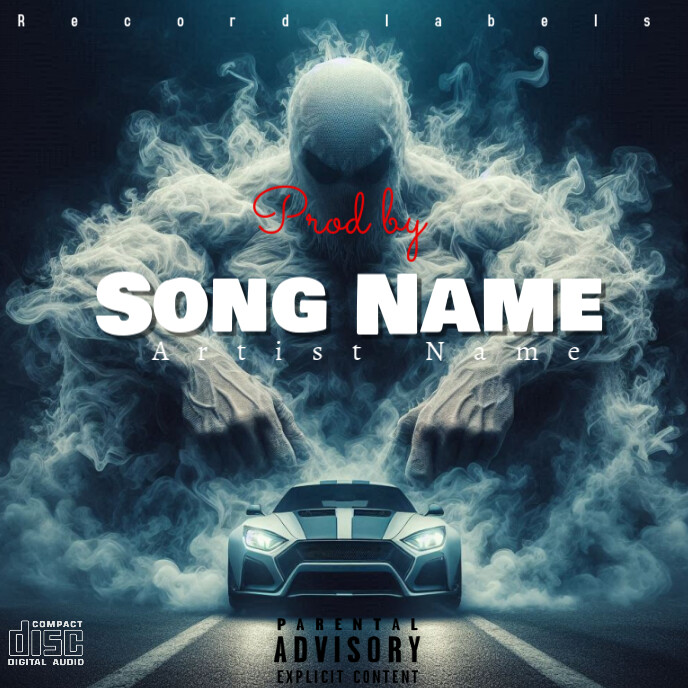 Copy of Aqua Typographic Smokey Car Game Song Album Cover | PosterMyWall