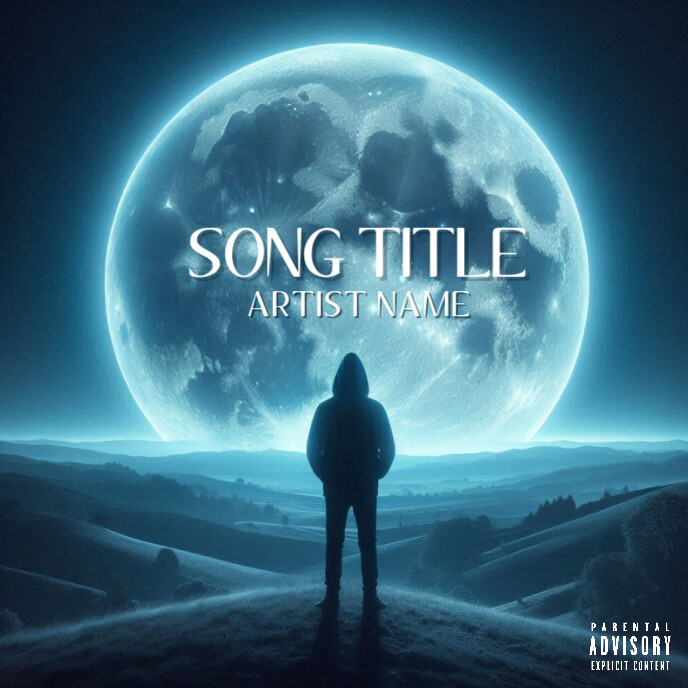 Plantilla de Aqua Vintage Moon Mixtape Song Album Cover A | PosterMyWall