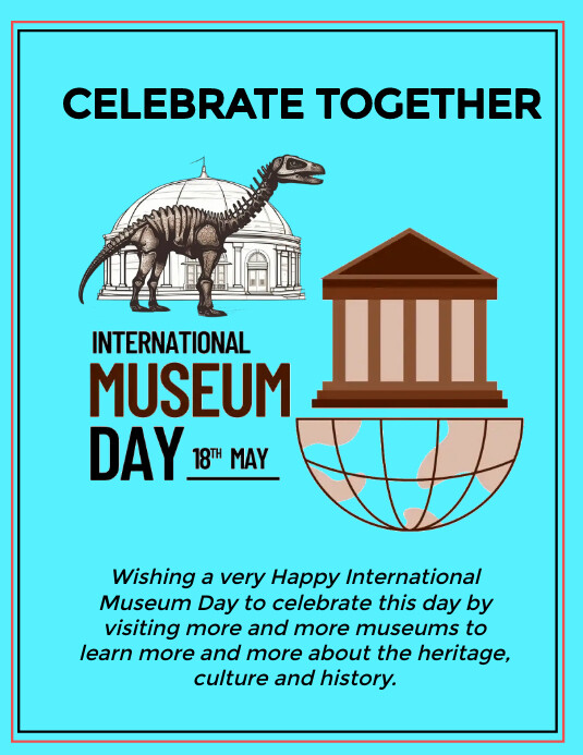 Aqua Vintage Museum Flyer (us Letter) Template | PosterMyWall