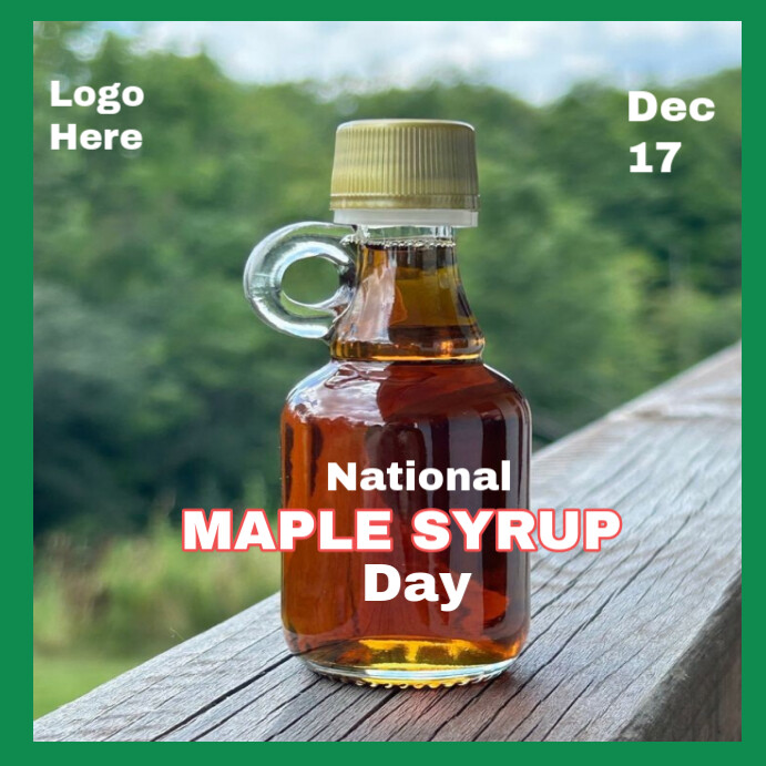 Aqua Vintage National Maple Syrup Day Flyer Instagram Post Template ...