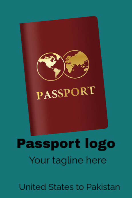 Aqua Vintage Passport Poster Template | PosterMyWall