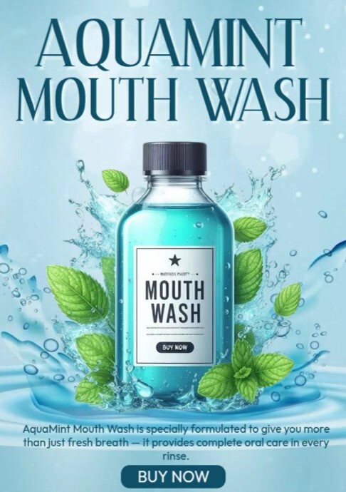 Aquamint Mouth Wash Template | PosterMyWall