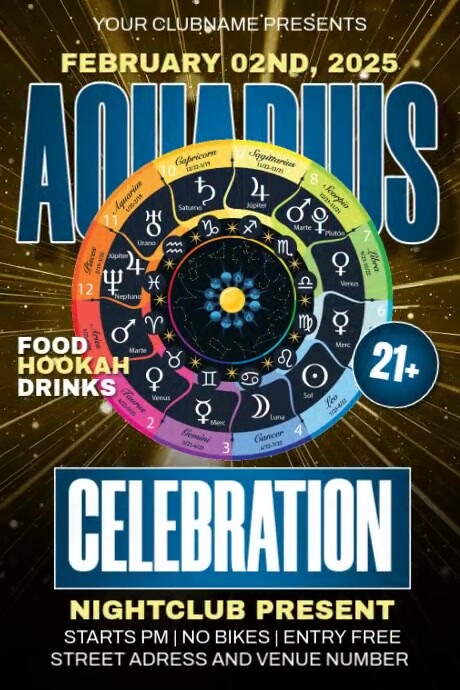 Aquarius Celebration Ads Template | PosterMyWall