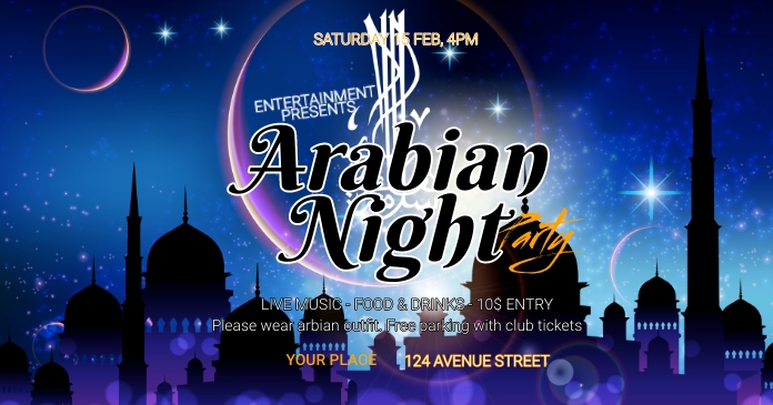 Arabian Nights Party Invitation template | PosterMyWall
