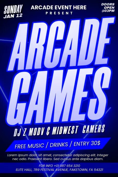 Arcade Game Template | PosterMyWall